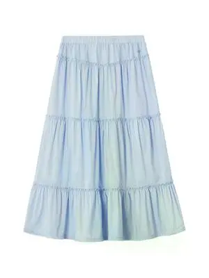 B+AB Tiered Ruffled Midi Skirt