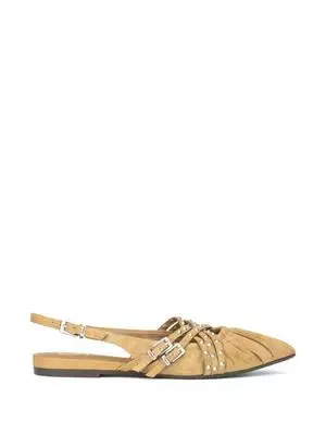 Ash Studded Buckle Sandals - Neutrals