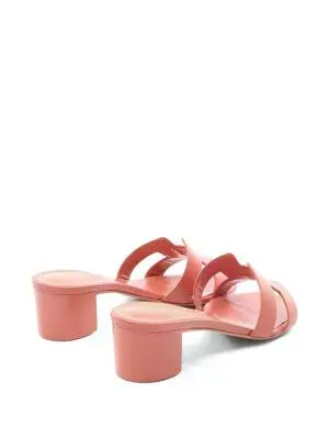 Hermès Leather Heeled Sandals - Pink