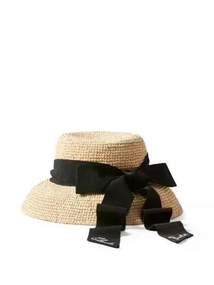 Claudie Pierlot Wide Brim Hat With Bow Detail - Neutrals