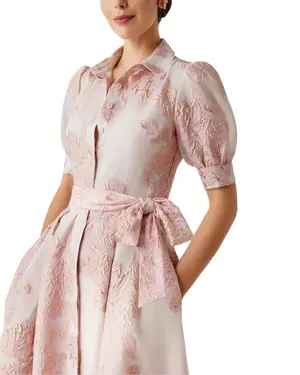 Rickie Freeman For Teri Jon Metallic Jacquard Gown