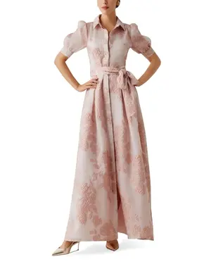 Rickie Freeman For Teri Jon Metallic Jacquard Gown