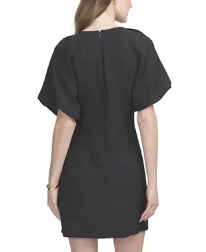ELLE COLLECTION Balloon Sleeve Dress - Black