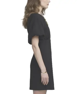 ELLE COLLECTION Balloon Sleeve Dress - Black