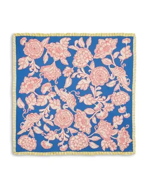 Echo Block Floral Oversized Silk Scarf
