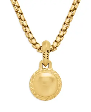 David Yurman 18k Gold Evil Eye Amulet Pendant - Emerald