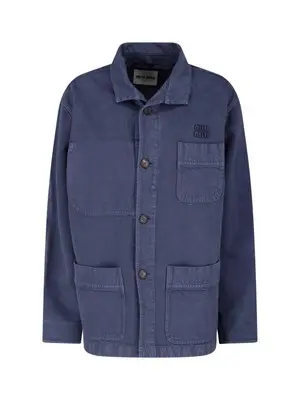 Miu Miu Single-breasted Gabardine Jacket - Gray