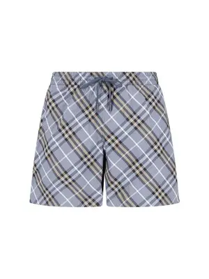 Burberry Check Swim Shorts - Blue