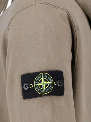 Stone Island Hooded Sweatshirt With Compass Logo - Green
