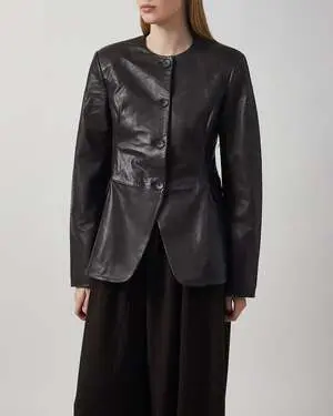 ROTATE BY BIRGER CHRISTENSEN Flared Leather Jacket