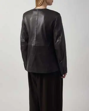 ROTATE BY BIRGER CHRISTENSEN Flared Leather Jacket
