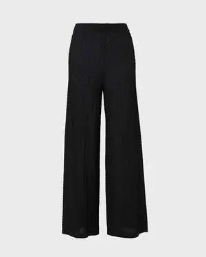 MALINA Martina Wide-leg Knitted Trousers - Black