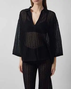 MALINA Imene Pointelle Knitted Polo