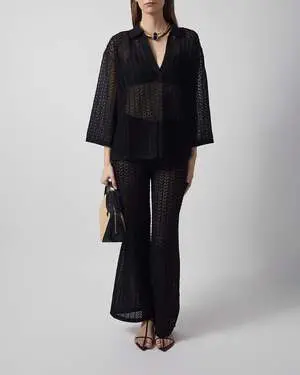 MALINA Imene Pointelle Knitted Polo