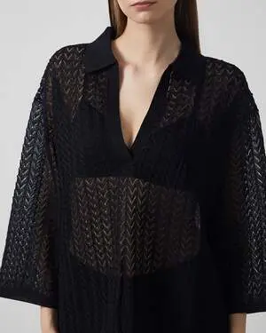 MALINA Imene Pointelle Knitted Polo