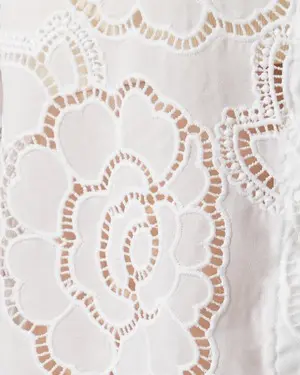 MALINA Claudia Short Sleeve Lace Shirt - White
