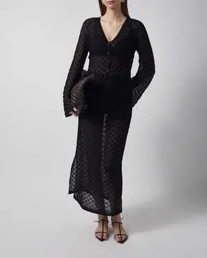 MALINA Ayla Pointelle Knitted Cardigan