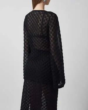MALINA Ayla Pointelle Knitted Cardigan