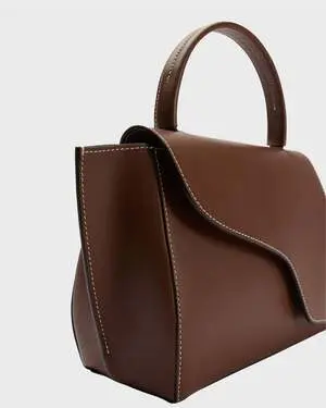 ATP ATELIER Arezzo Bag With Contrast Stitch - Brown