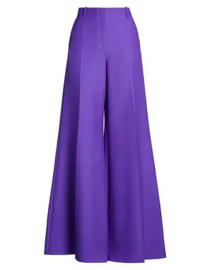 Valentino Garavani Flared Virgin Wool Silk Crepe Pants - Purple