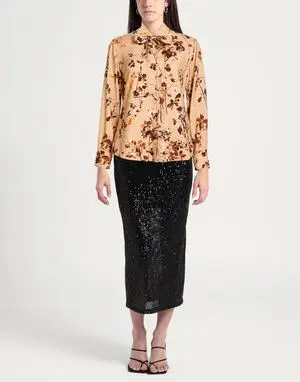 PUROTATTO Floral Print Viscose Shirt - Beige