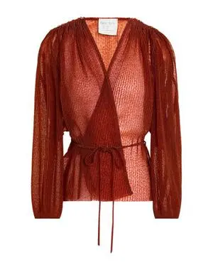 FORTE_FORTE Tulle Metallic Shirt - Red