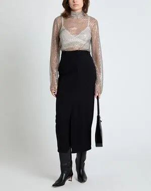 SEMICOUTURE Long Sleeve Embellished Tulle Top