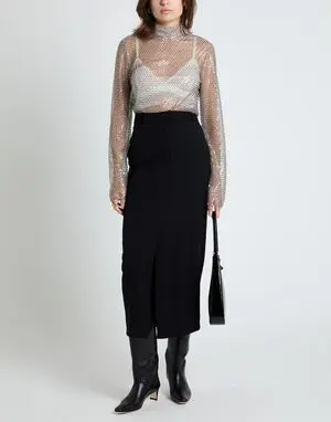 SEMICOUTURE Long Sleeve Embellished Tulle Top