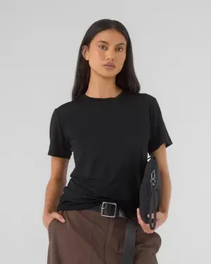 THIRTY YEARS Modal Short Sleeve Tee - Black