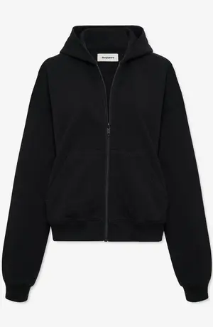 THIRTY YEARS Full-zip French Terry Hoodie - Black