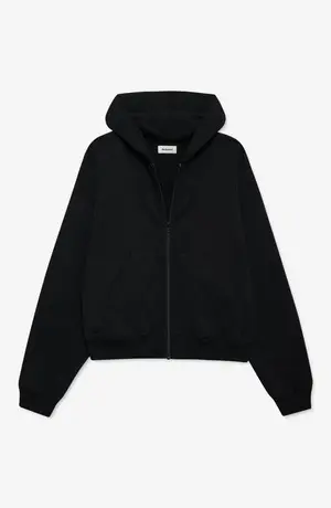 THIRTY YEARS Full-zip French Terry Hoodie - Black