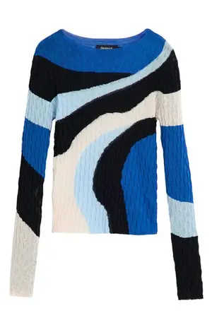 Desigual Printed Cotton-blend Sweater