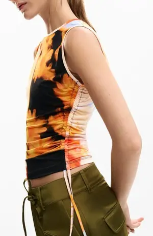 Desigual Abstract Floral Drawstring Tank