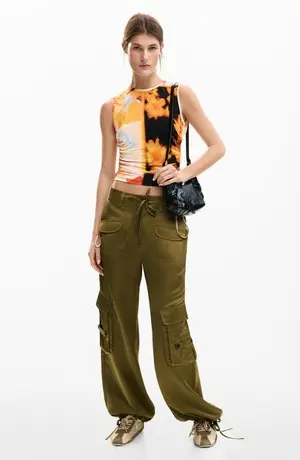 Desigual Abstract Floral Drawstring Tank