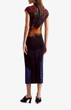 Desigual Abstract Print Midi Dress