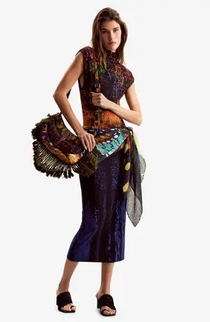 Desigual Abstract Print Midi Dress