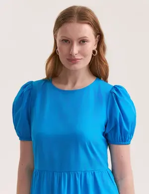 FINERY LONDON Genevive Cotton Midi Tiered Dress