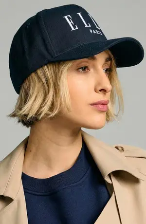 ELLE COLLECTION Logo Baseball Cap - Navy/white