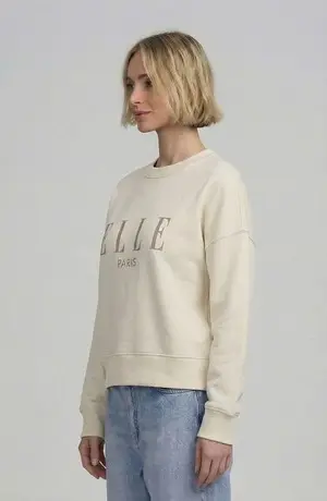 ELLE COLLECTION Embroidered Sweatshirt - Ivory
