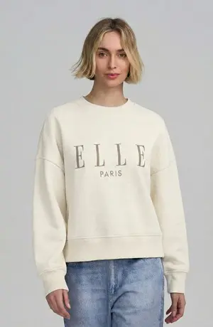 ELLE COLLECTION Embroidered Sweatshirt - Ivory