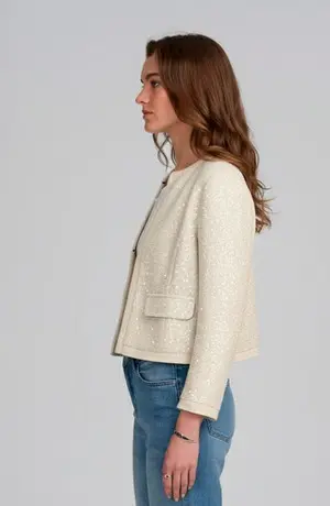 ELLE COLLECTION Sequin Jacket - Ivory