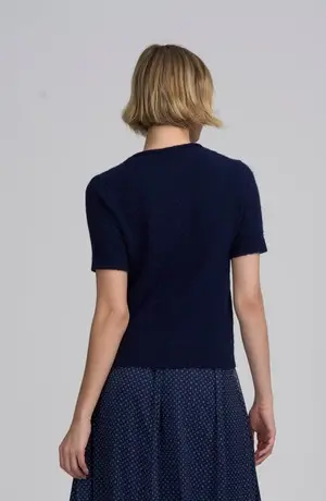 ELLE COLLECTION Moss Yarn Shell - Navy