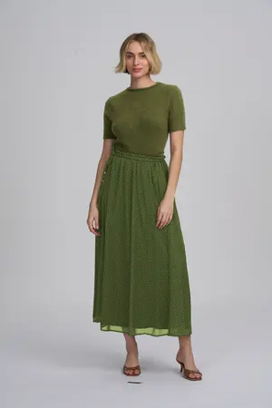 ELLE COLLECTION Moss Yarn Shell - Olive