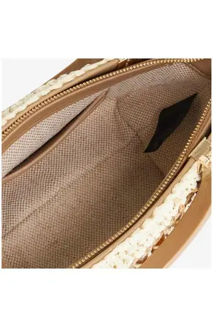 Dune London Dahlia Raffia Tote With Bead Detail
