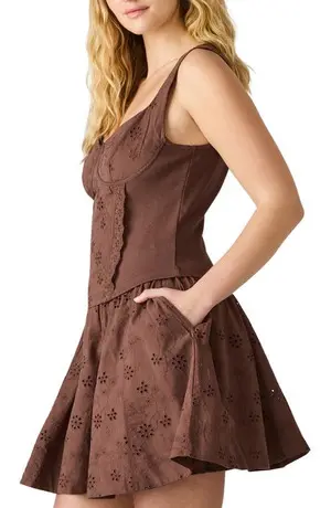 Steve Madden Dixie Embroidered Sleeveless Mini Dress