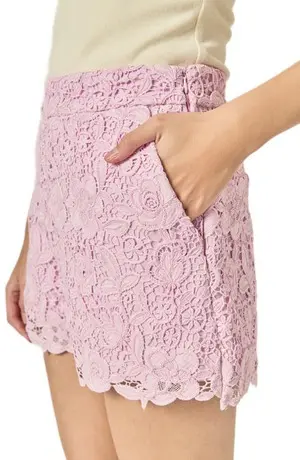 English Factory Guipure Lace High-waist Shorts