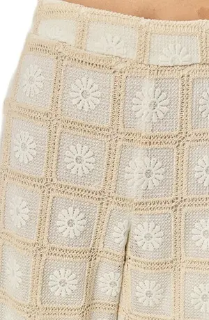 English Factory The Bria Crochet Pants - Natural