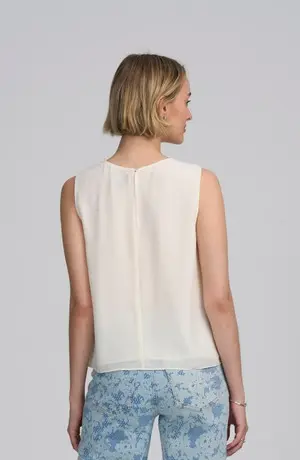 ELLE COLLECTION Floral Appliqué Shell - Blush