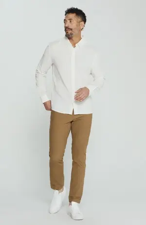 7 Diamonds Oasis Linen Blend Button-up Shirt - White