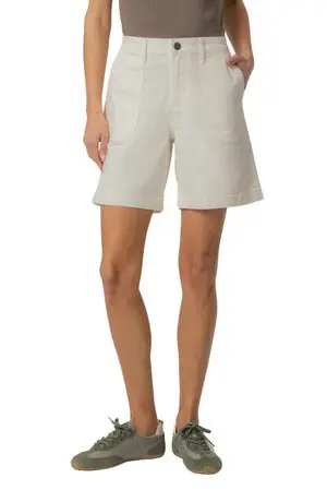 Kut From The Kloth High-waisted Denim Bermuda Shorts - Ecru